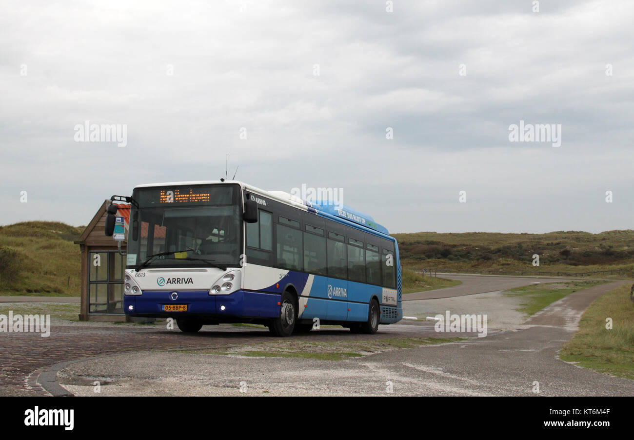 This image showcases the Arriva public transport bus on the Ameland ...