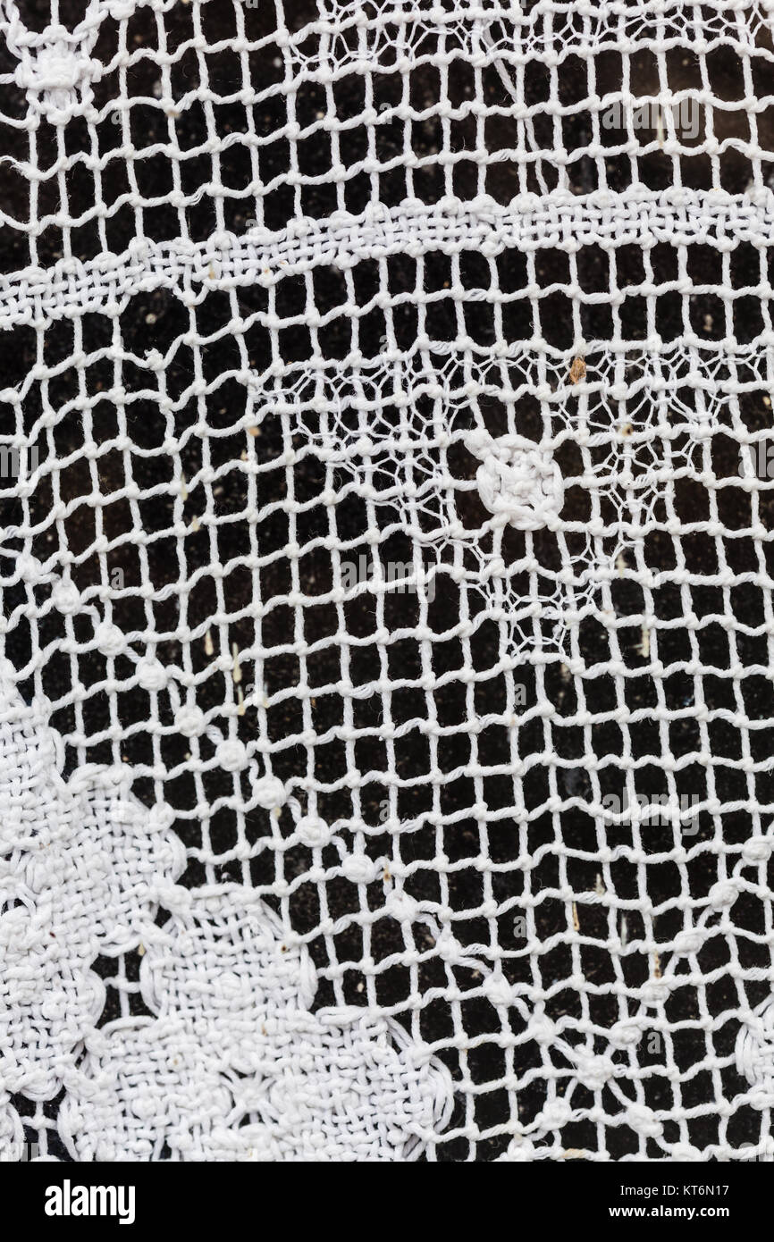 Textures, fabric, ribbon patterns, tailoring concept. White retro lace ...