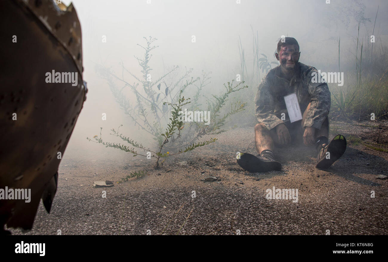 A U.S. Army 6th Ranger Training Battalion member, waits for treatment ...