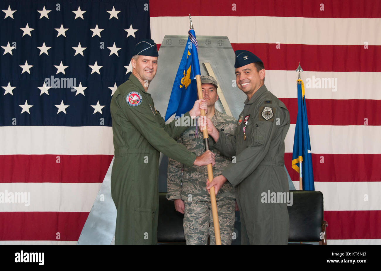 Col. Frank J. Lobash receives the 192nd Fighter Wing colors from Brig ...