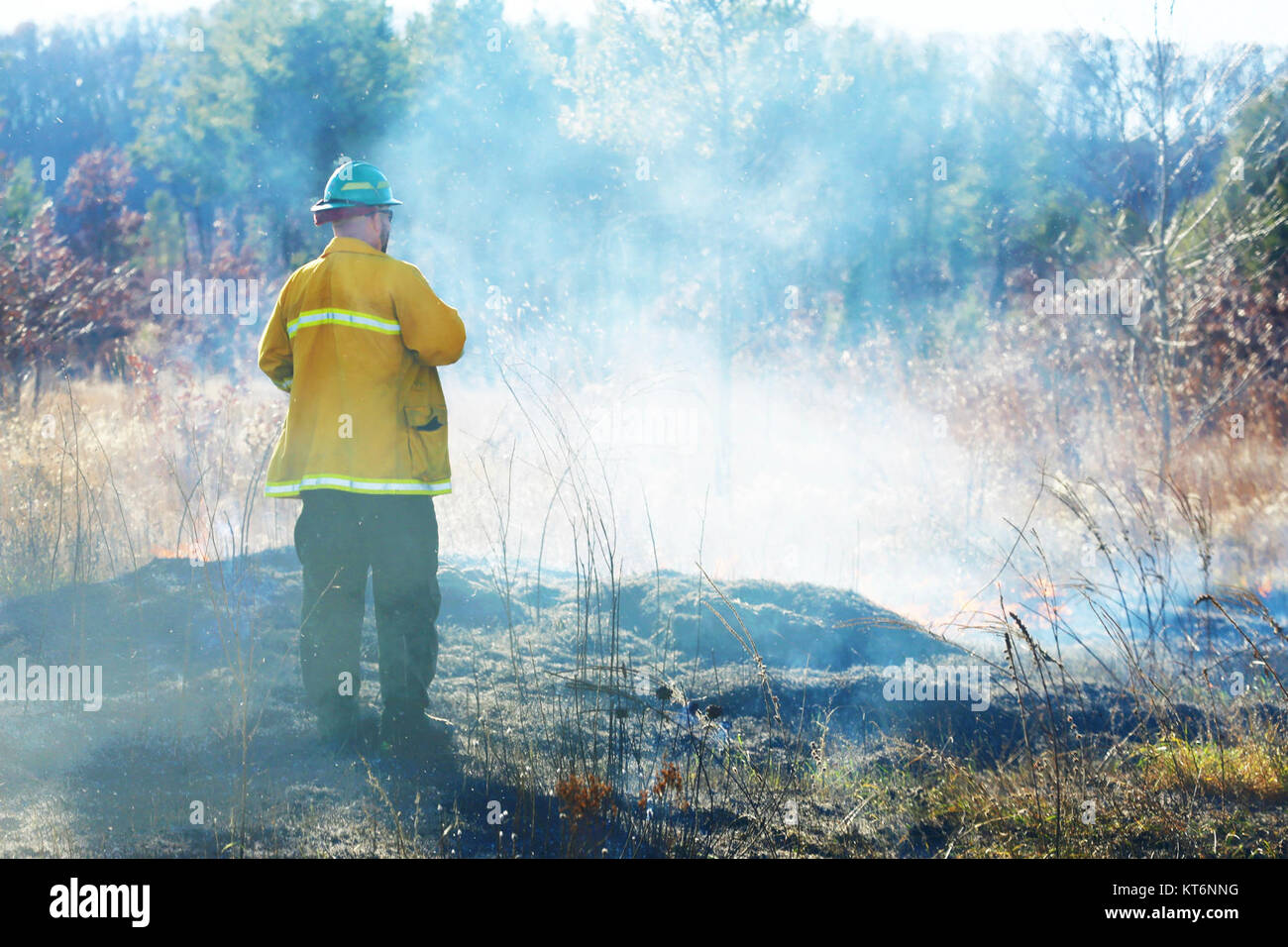 Post personnel oversee a prescribed burn Nov. 30, 2017, at Range 100 on ...