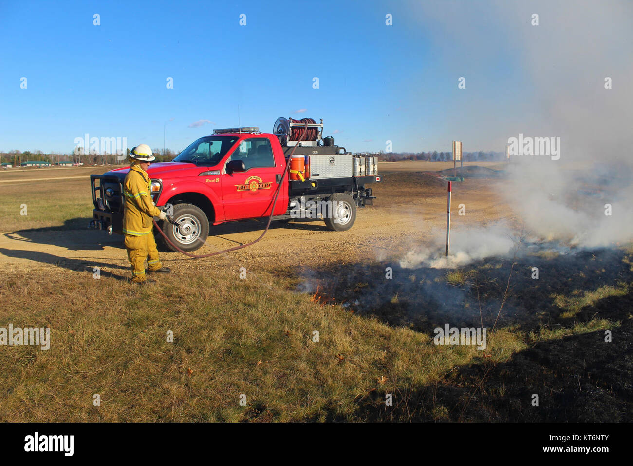 Firefighter Forrest Lefler oversees a prescribed burn Nov. 30, 2017, at ...