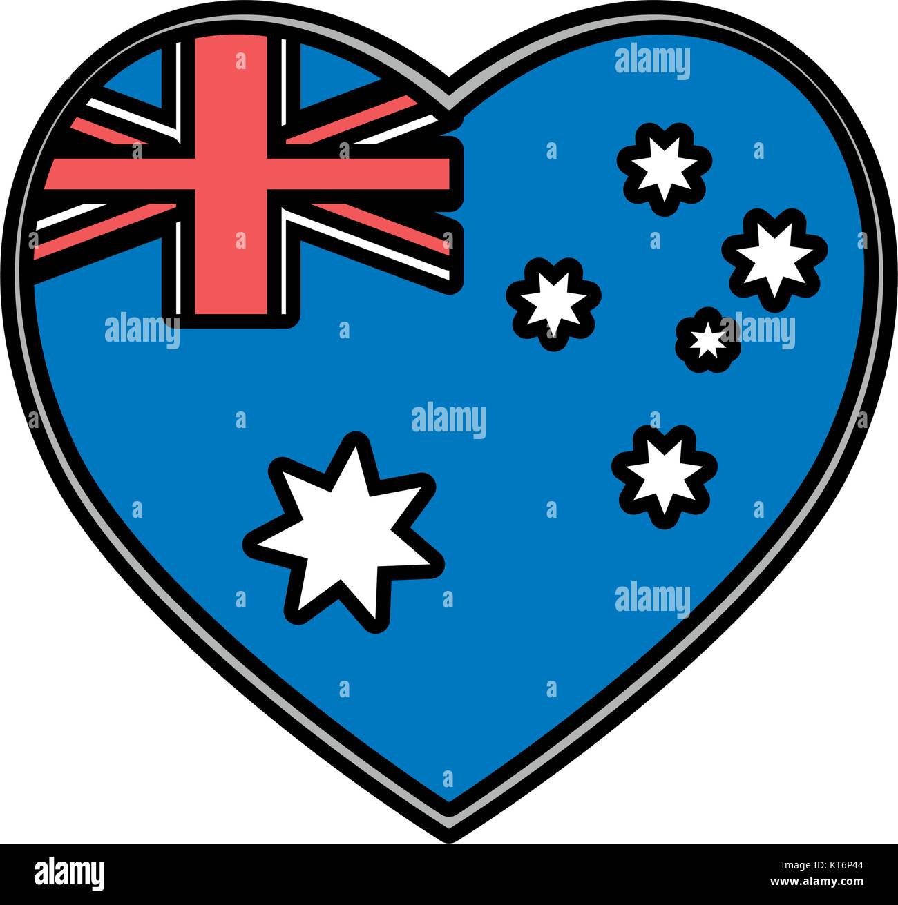 heart with flag of australia vector illustration Stock Vector Image ...