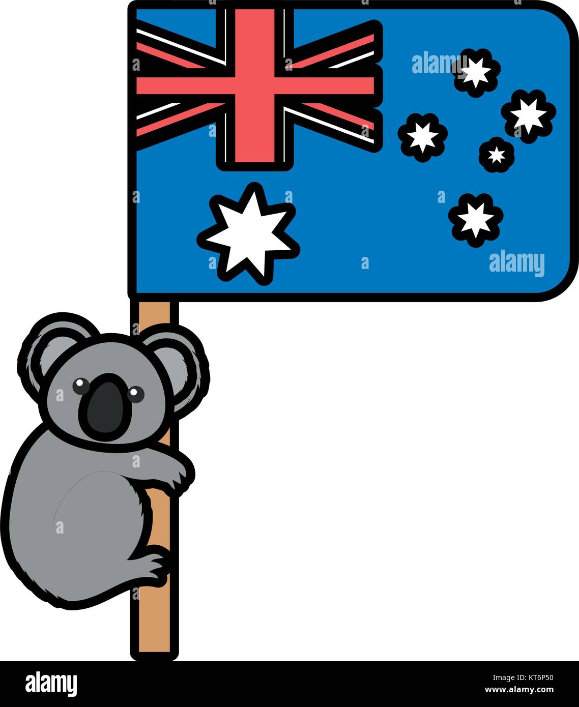 koala with flag of australia vector illustration Stock Vector Image ...