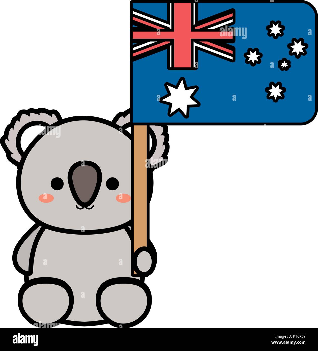 koala with flag australia vector illustration Stock Vector Image & Art ...