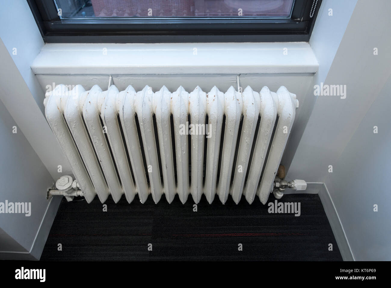 old white painted heater radiator Stock Photo - Alamy
