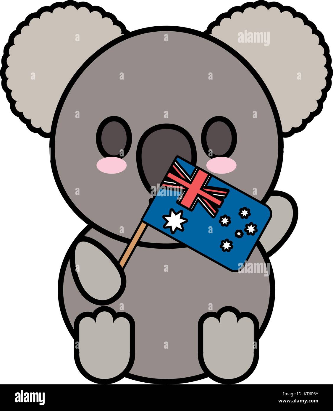 koala with flag of australia vector illustration Stock Vector Image ...