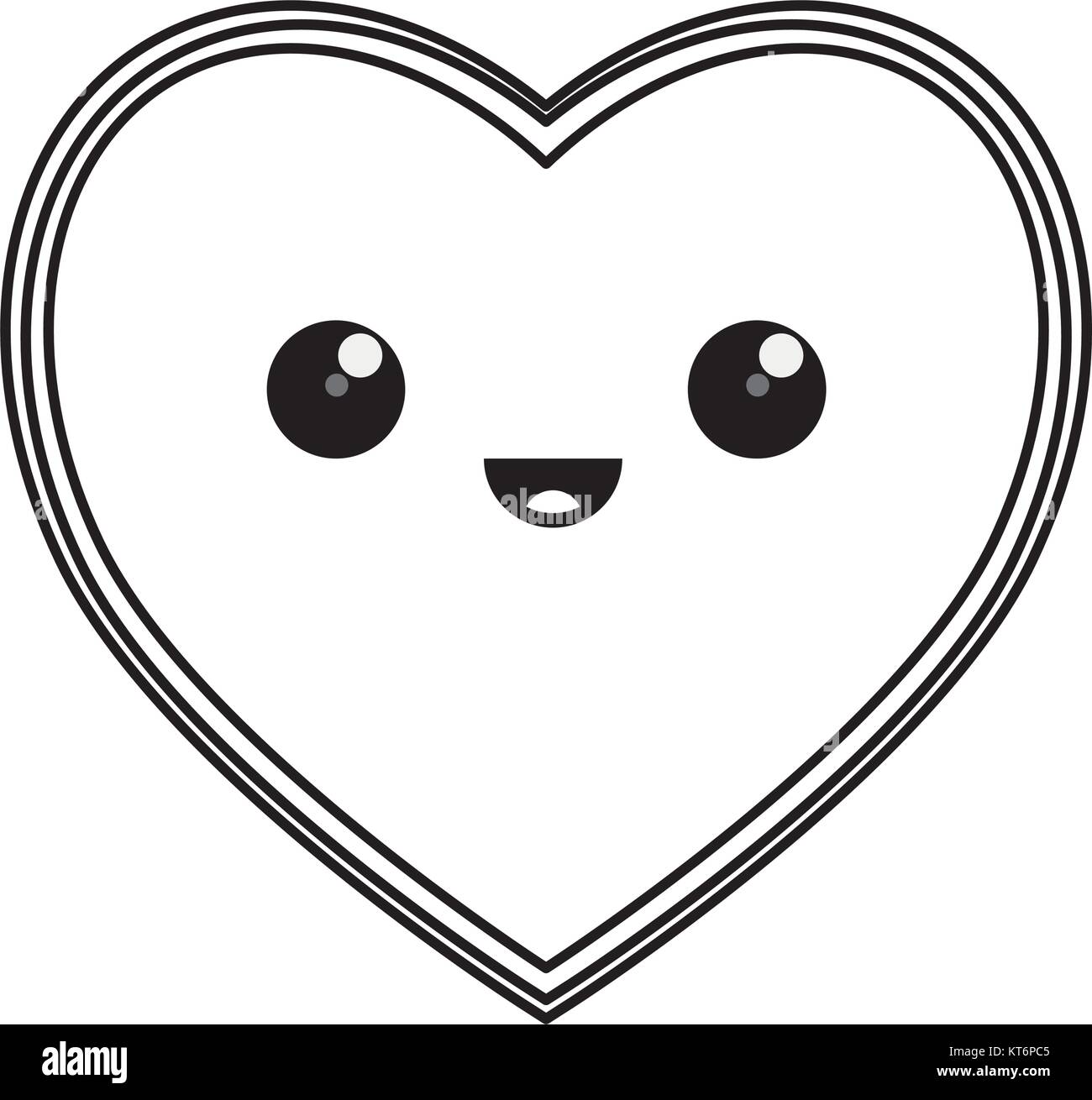 kawaii heart vector illustration Stock Vector Image & Art - Alamy
