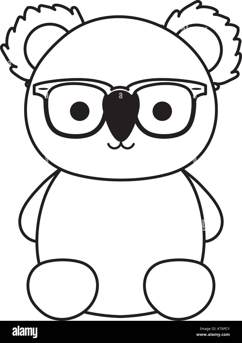 Koala With Glasses Vector Illustration Stock Vector Image And Art Alamy 5487
