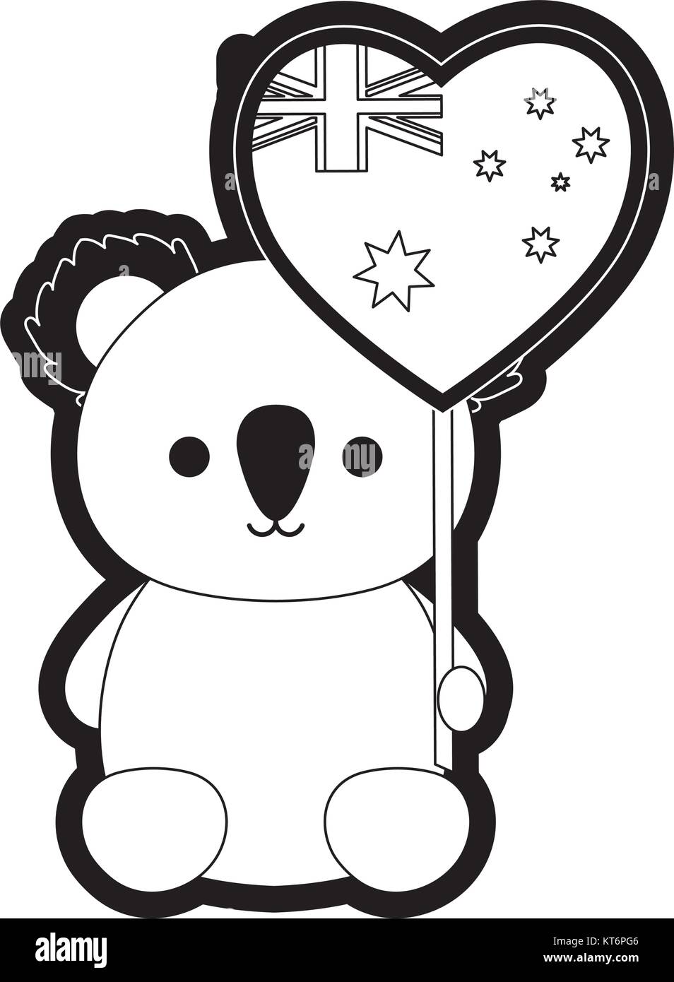 koala with flag of australia vector illustration Stock Vector Image ...