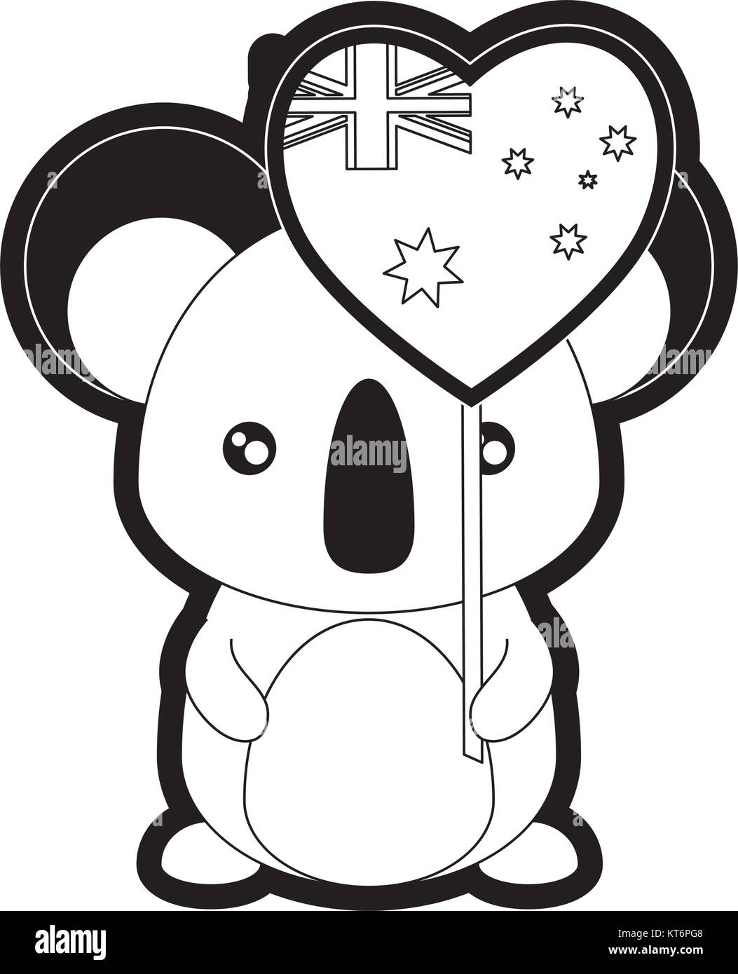 koala with flag of australia vector illustration Stock Vector Image ...