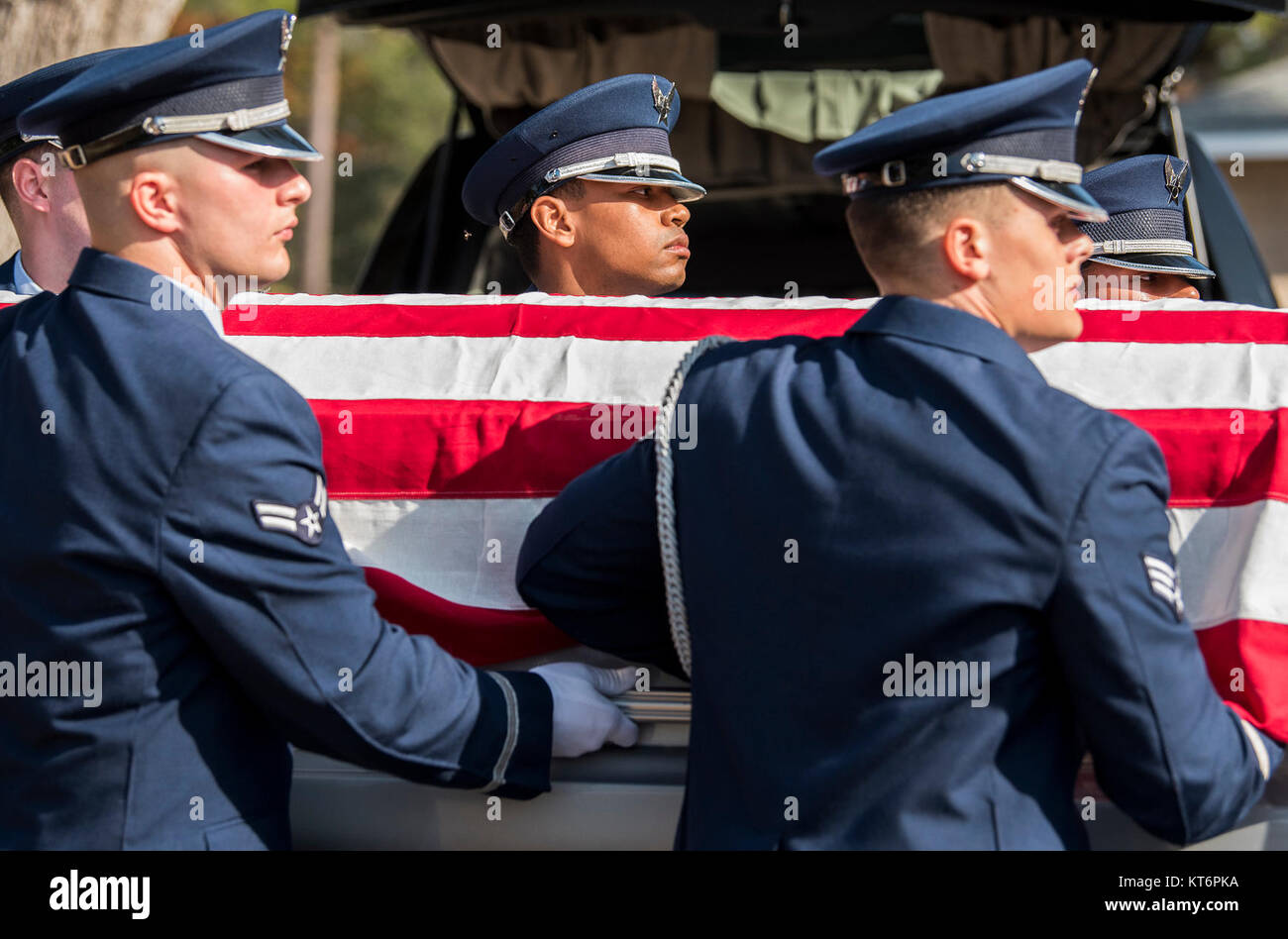 Airmen carry the casket during the Team Eglin Honor Guard graduation ...