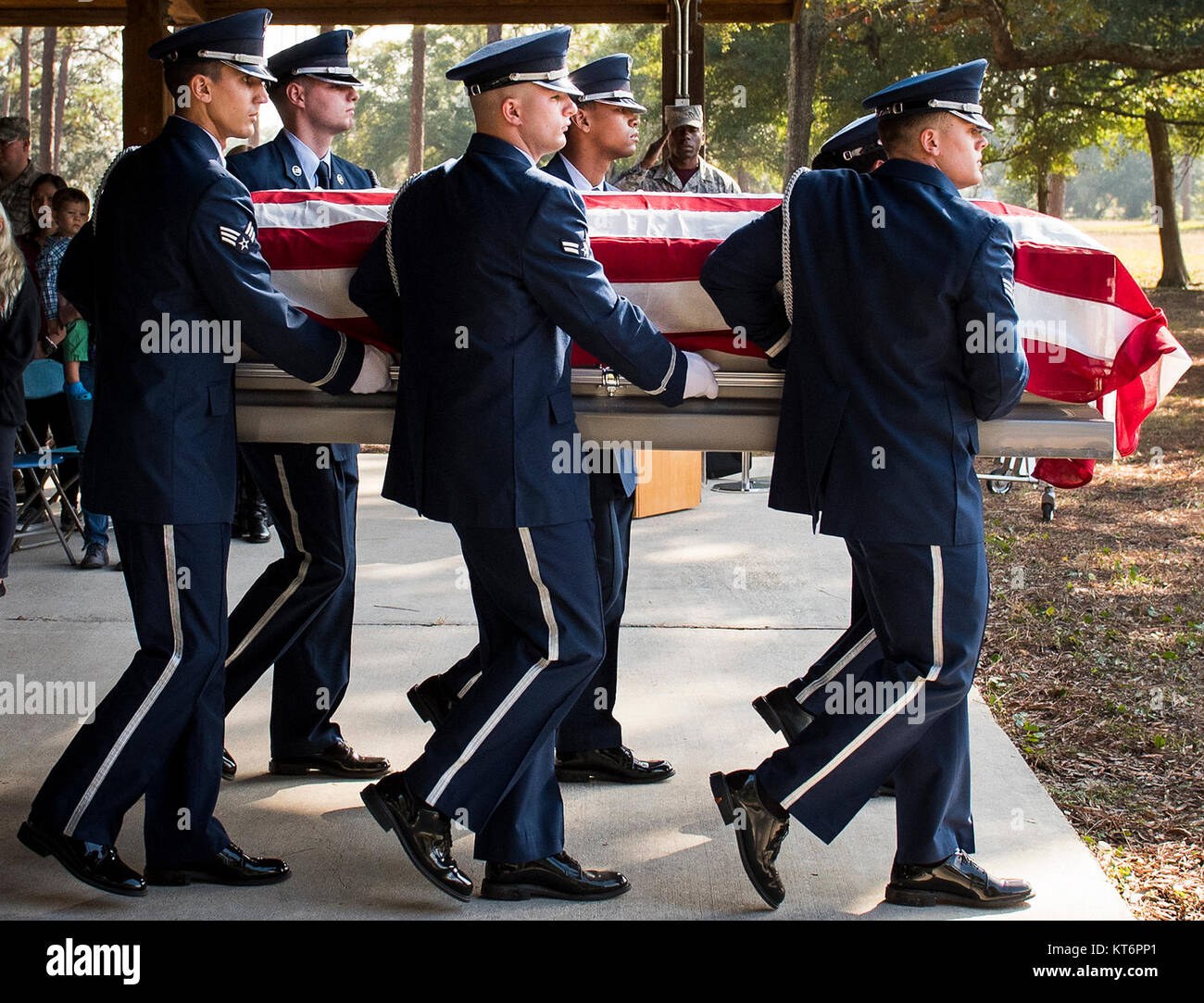 Airmen carry the casket during the Team Eglin Honor Guard graduation ...