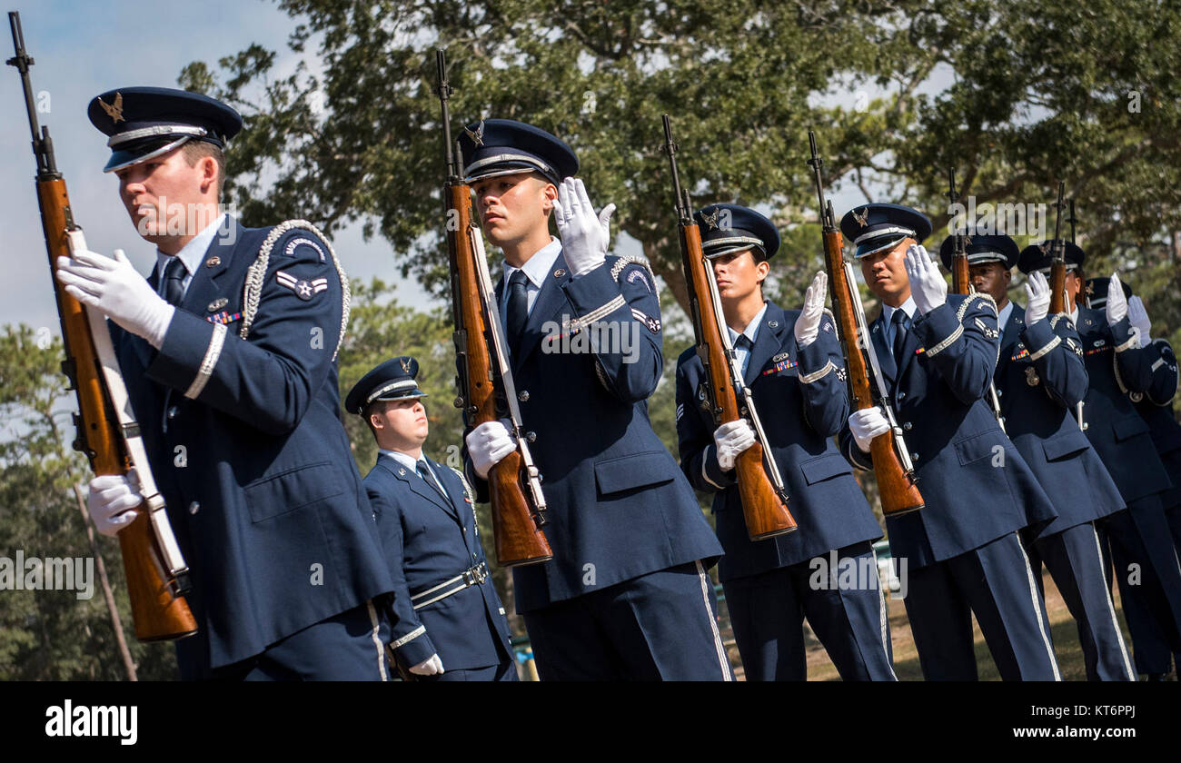 Airmen assigned to the rifle team complete their shots during the Team ...