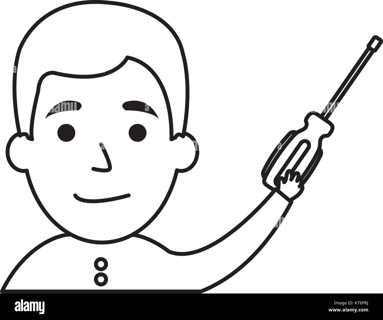 man with screwdriver tool isolated icon vector illustration design ...