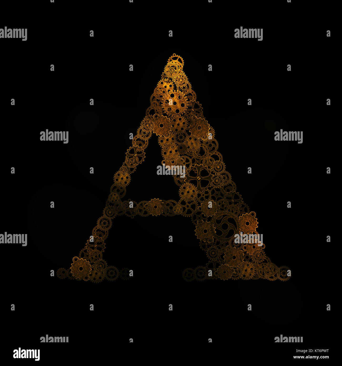 alphabet , gears arrangement shape of alphabet Stock Photo - Alamy