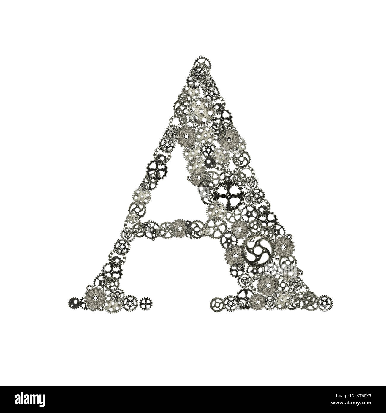 alphabet , gears arrangement shape of alphabet Stock Photo - Alamy