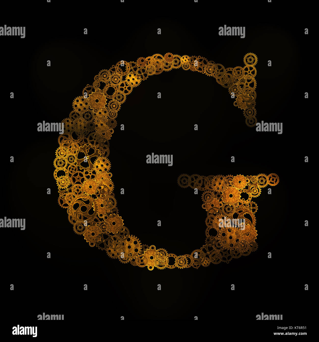 alphabet , gears arrangement shape of alphabet Stock Photo - Alamy