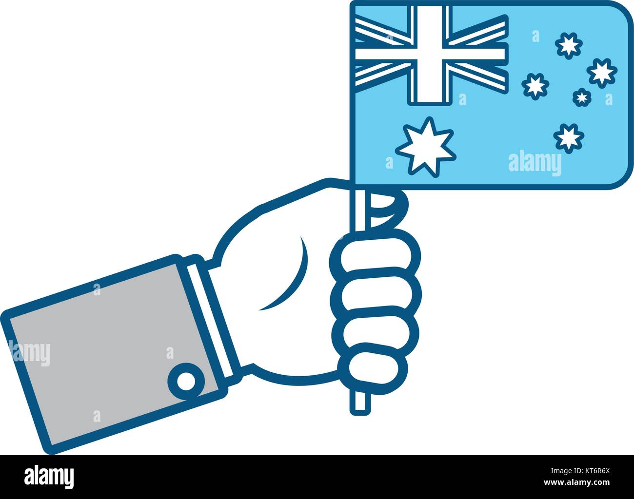 hand with flag of australia vector illustration Stock Vector Image ...