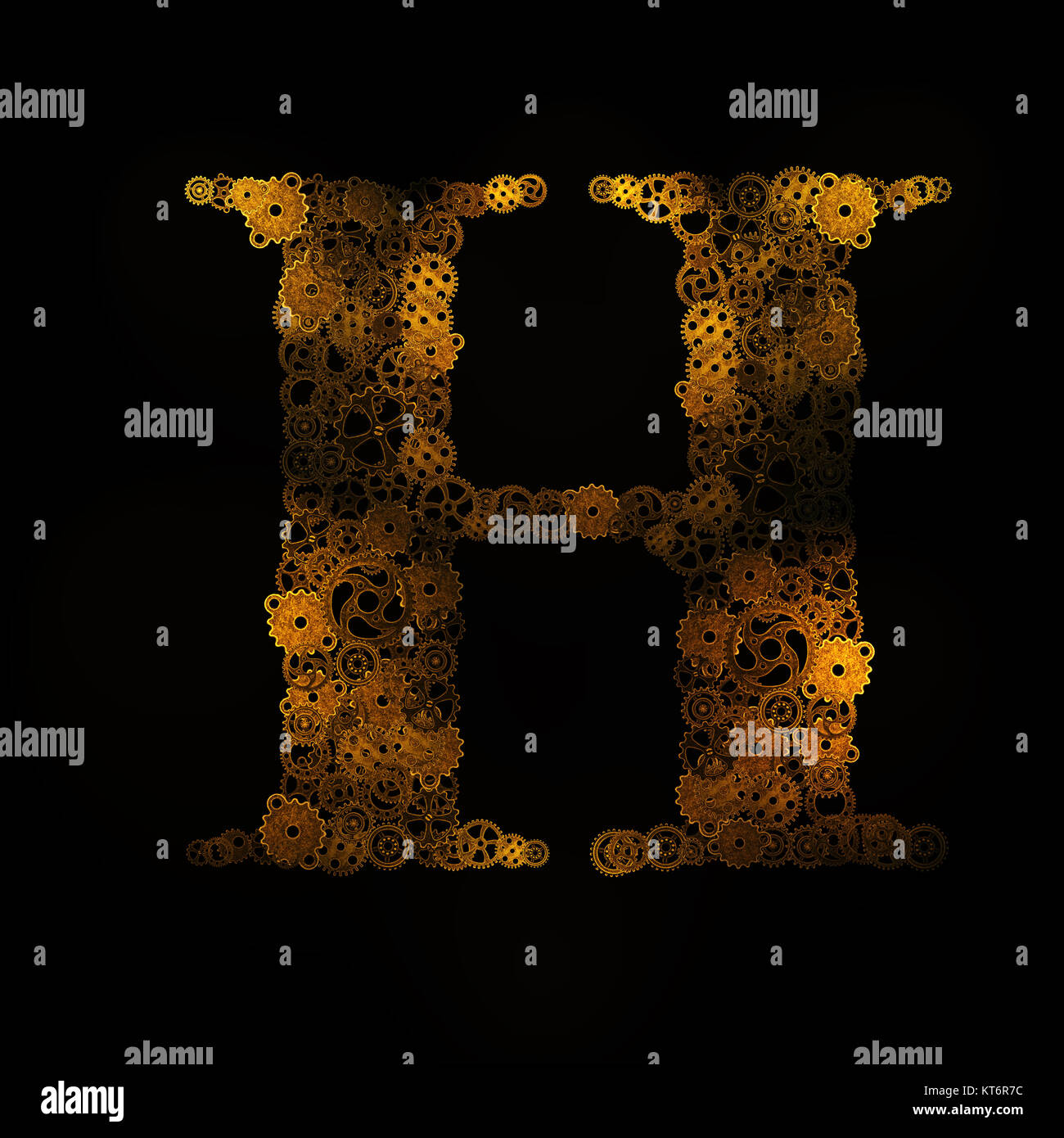 alphabet , gears arrangement shape of alphabet Stock Photo - Alamy