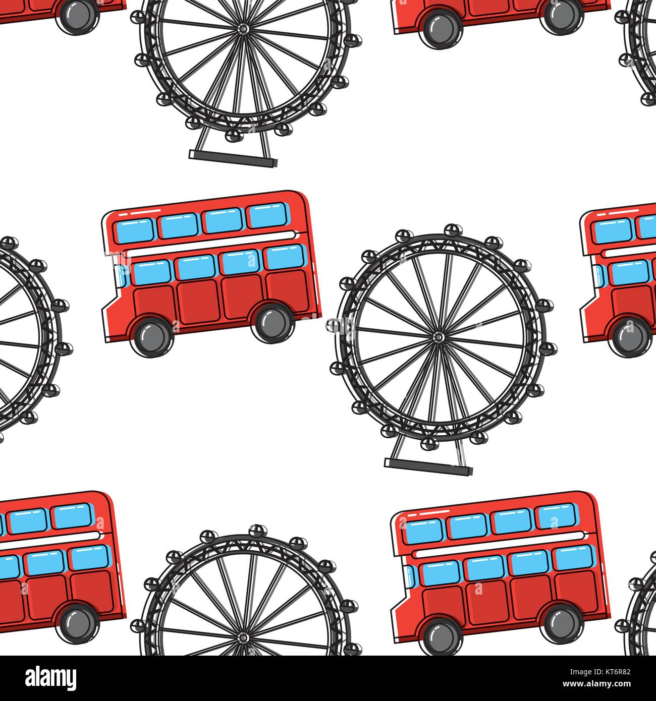double decker bus and eye london united kingdom pattern image vector ...