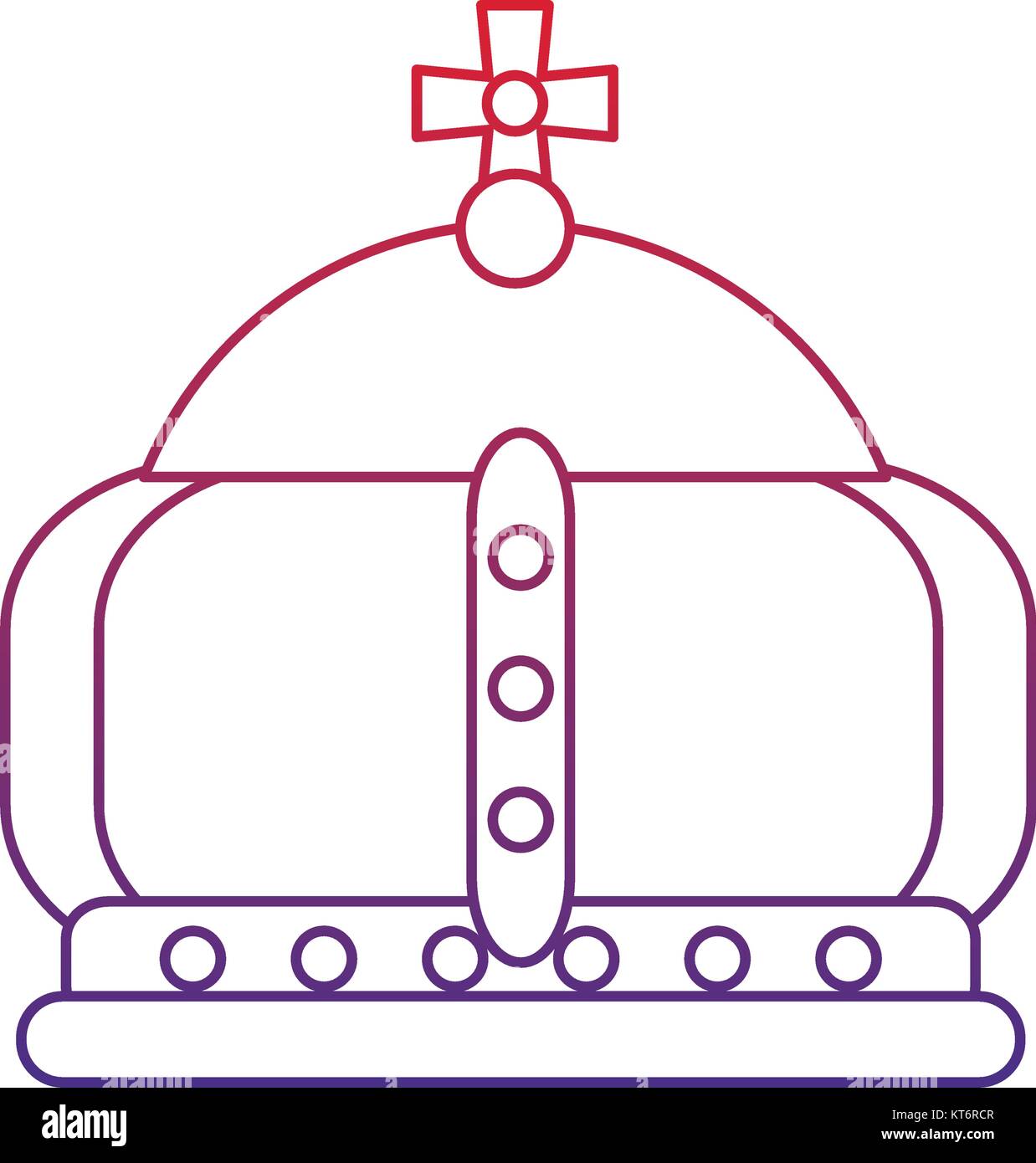 royal crown with cross icon image vector illustration design red to ...