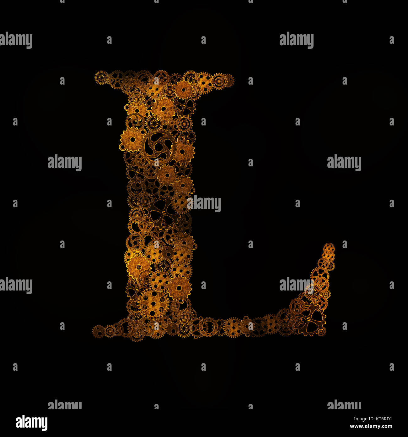 alphabet , gears arrangement shape of alphabet Stock Photo - Alamy