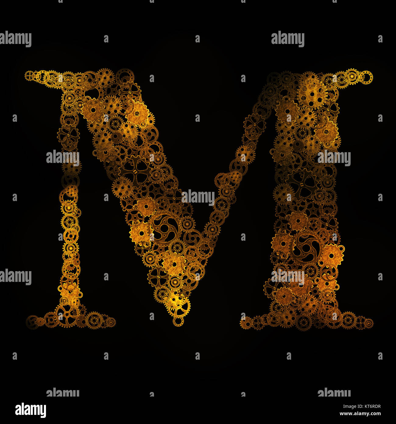 alphabet , gears arrangement shape of alphabet Stock Photo - Alamy