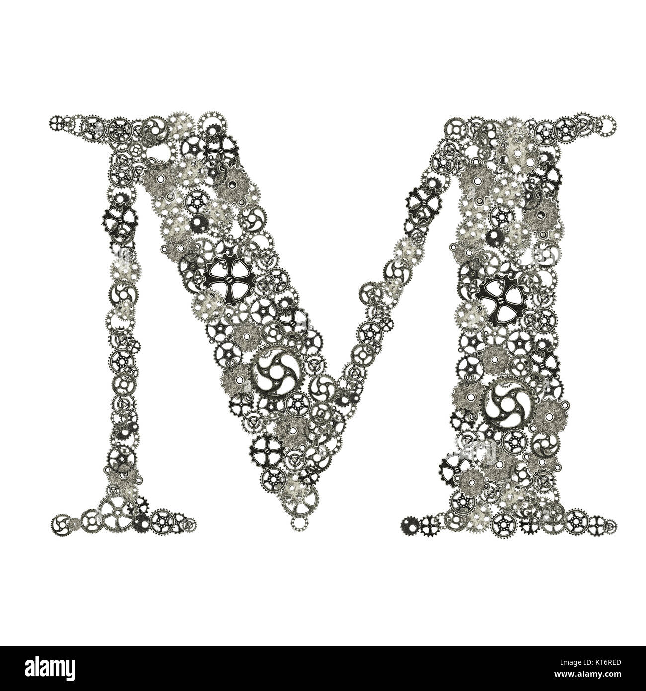 alphabet , gears arrangement shape of alphabet Stock Photo - Alamy