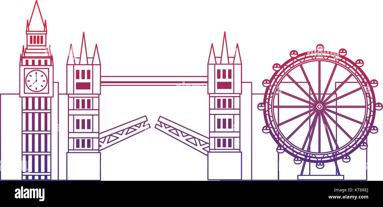 big ben eye bridge london united kingdom icon image vector ...
