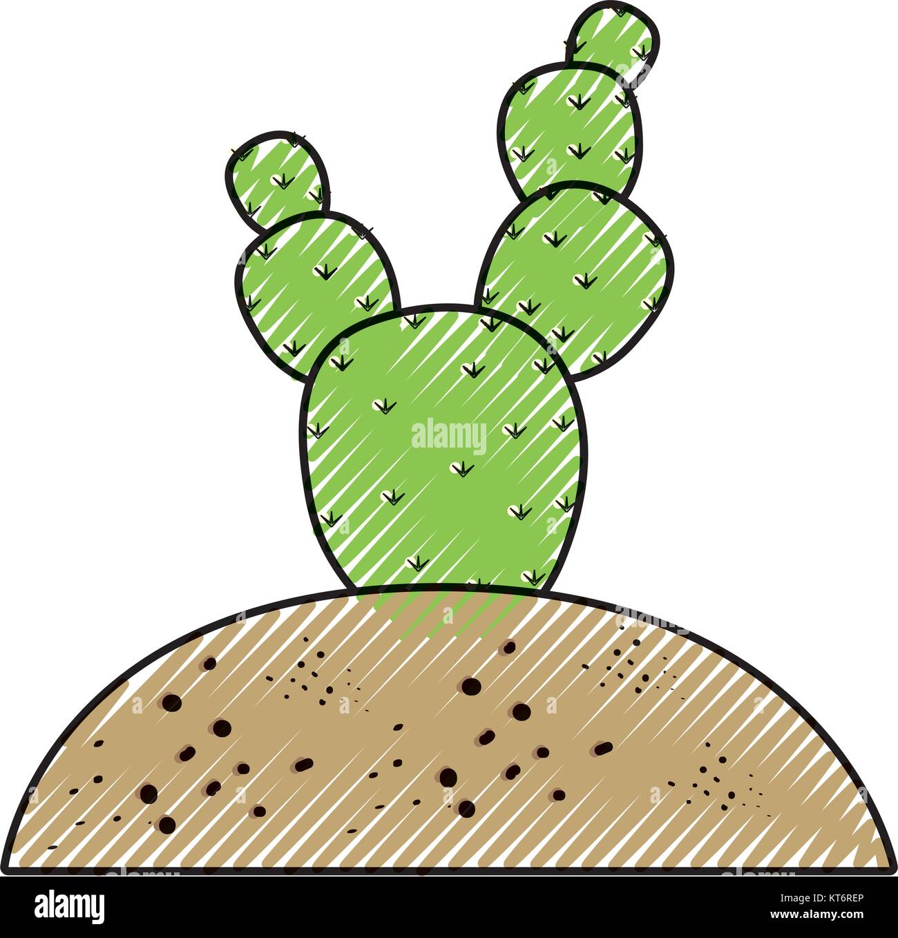 cactus in the soil vector illustration Stock Vector Image & Art - Alamy