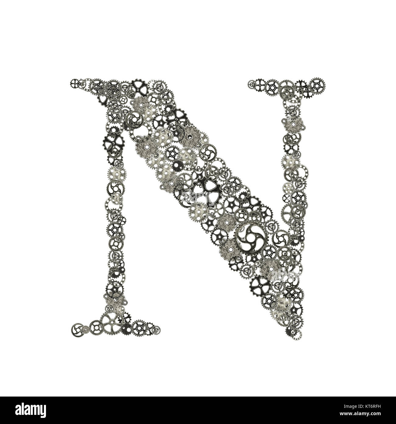 alphabet , gears arrangement shape of alphabet Stock Photo - Alamy