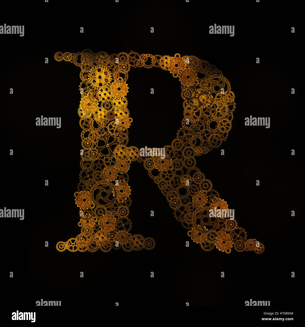alphabet , gears arrangement shape of alphabet Stock Photo - Alamy