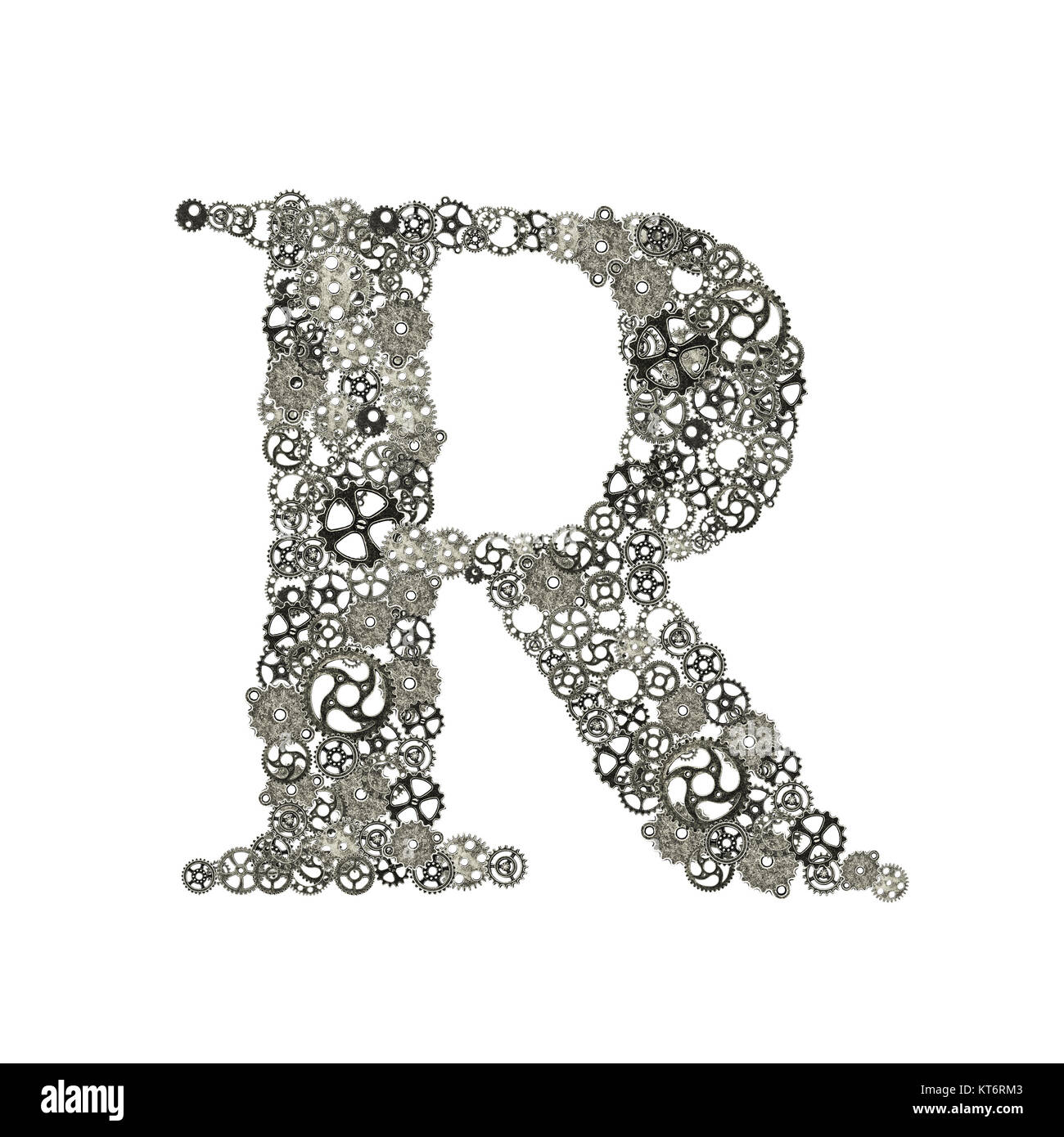 alphabet , gears arrangement shape of alphabet Stock Photo - Alamy