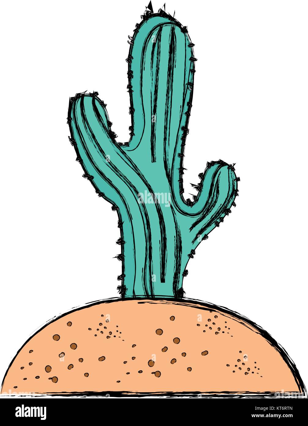 cactus in soil vector illustration Stock Vector Image & Art - Alamy