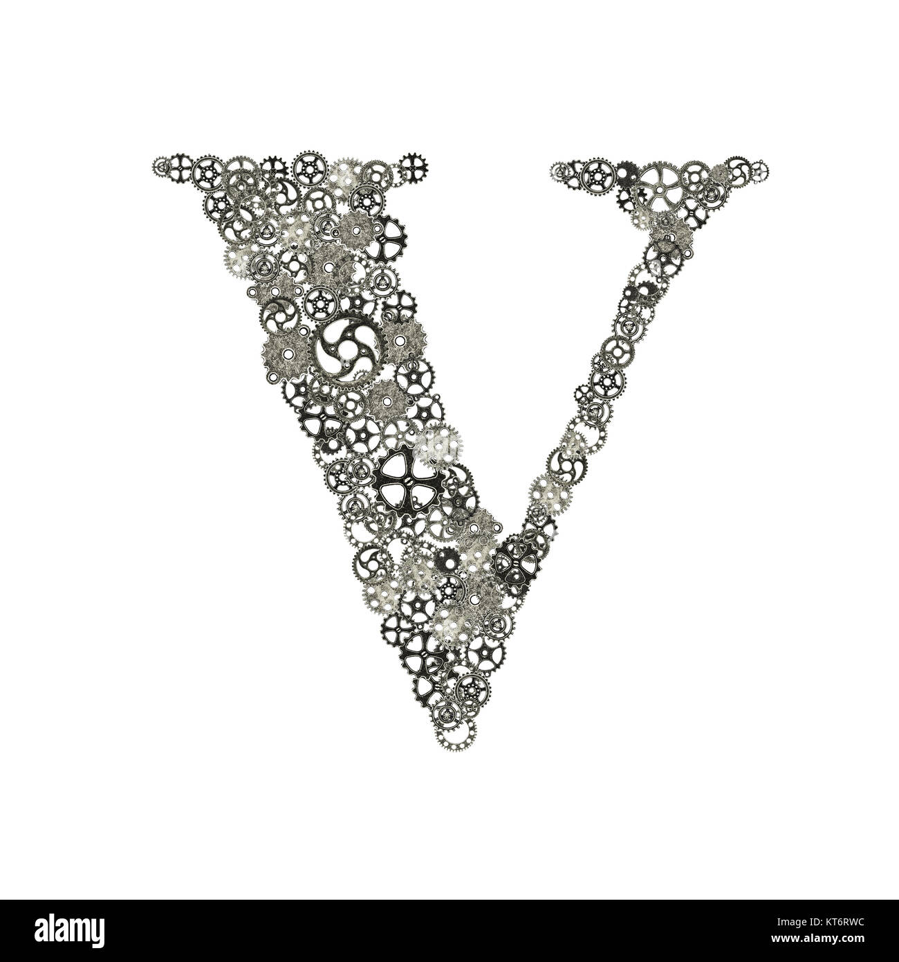 alphabet , gears arrangement shape of alphabet Stock Photo - Alamy