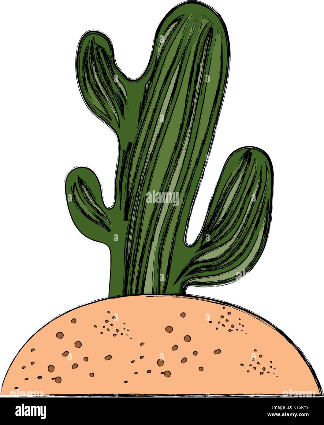 cactus in the soil vector illustration Stock Vector Image & Art - Alamy