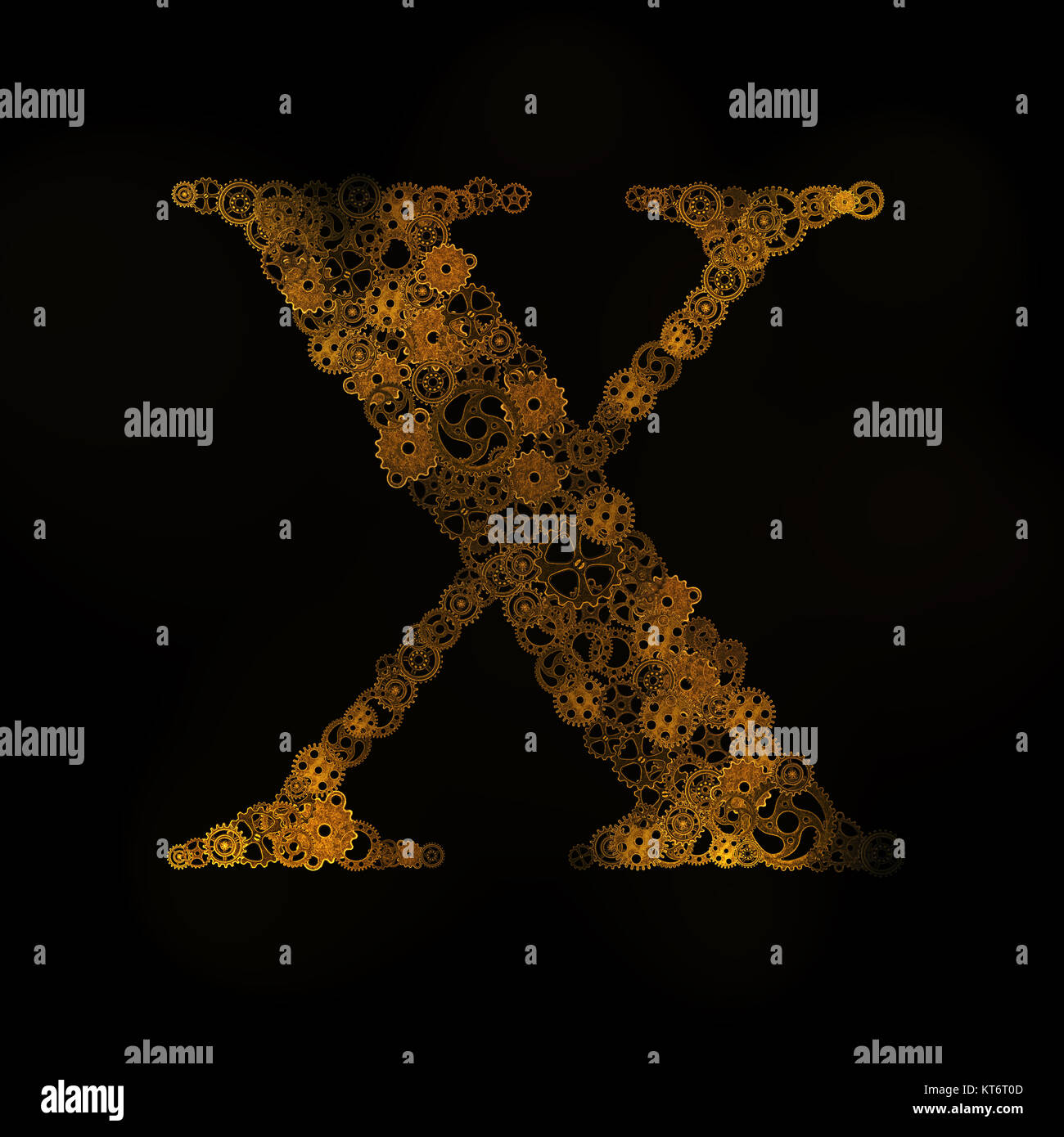 alphabet , gears arrangement shape of alphabet Stock Photo - Alamy