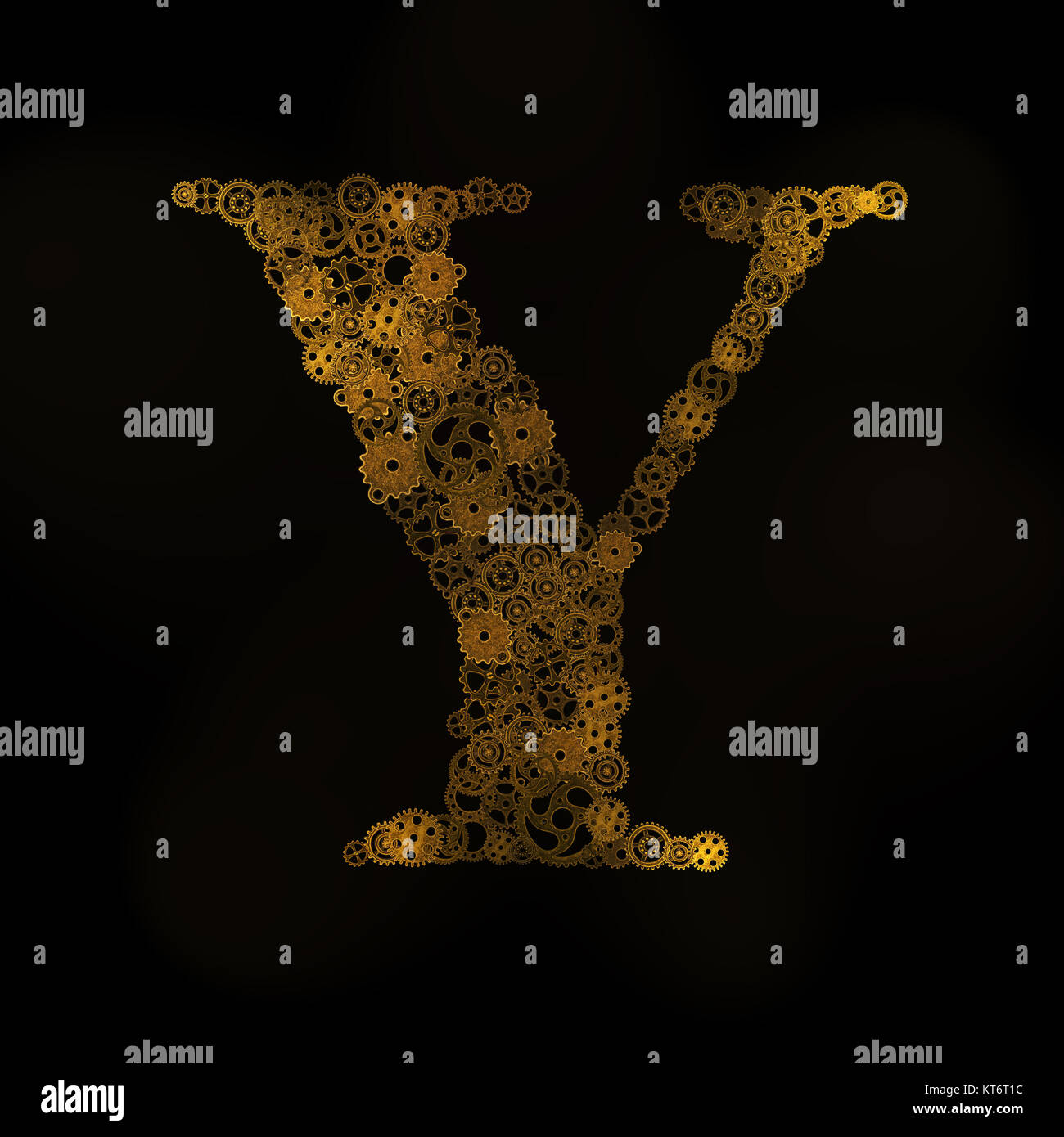 alphabet , gears arrangement shape of alphabet Stock Photo - Alamy