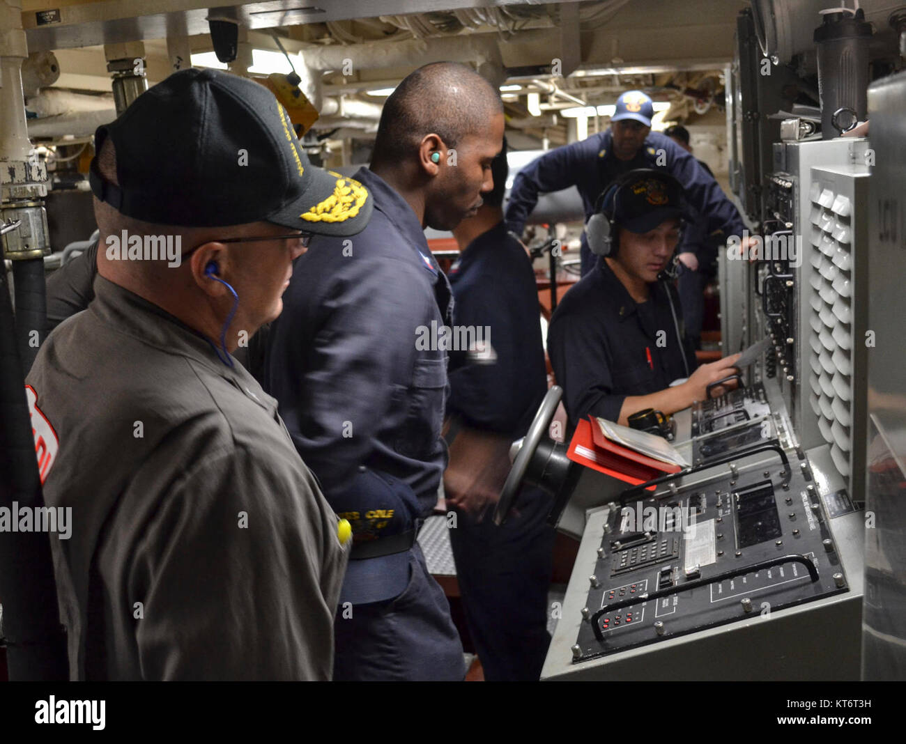 Inspectors from the Board of Inspection and Survey (INSURV), watch ...