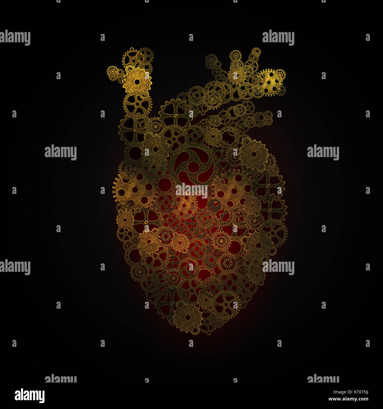 Human heart , gears arrangement shape of Human heart Stock Photo - Alamy