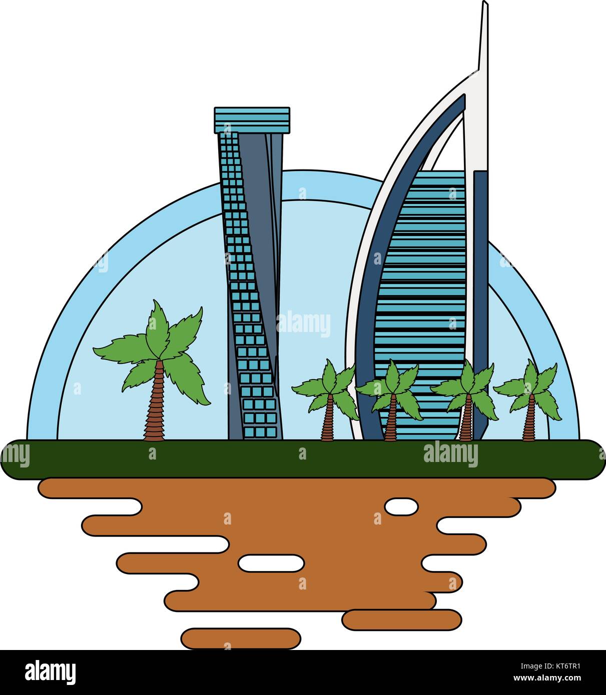 dubai cityscape cartoon Stock Vector Image & Art - Alamy