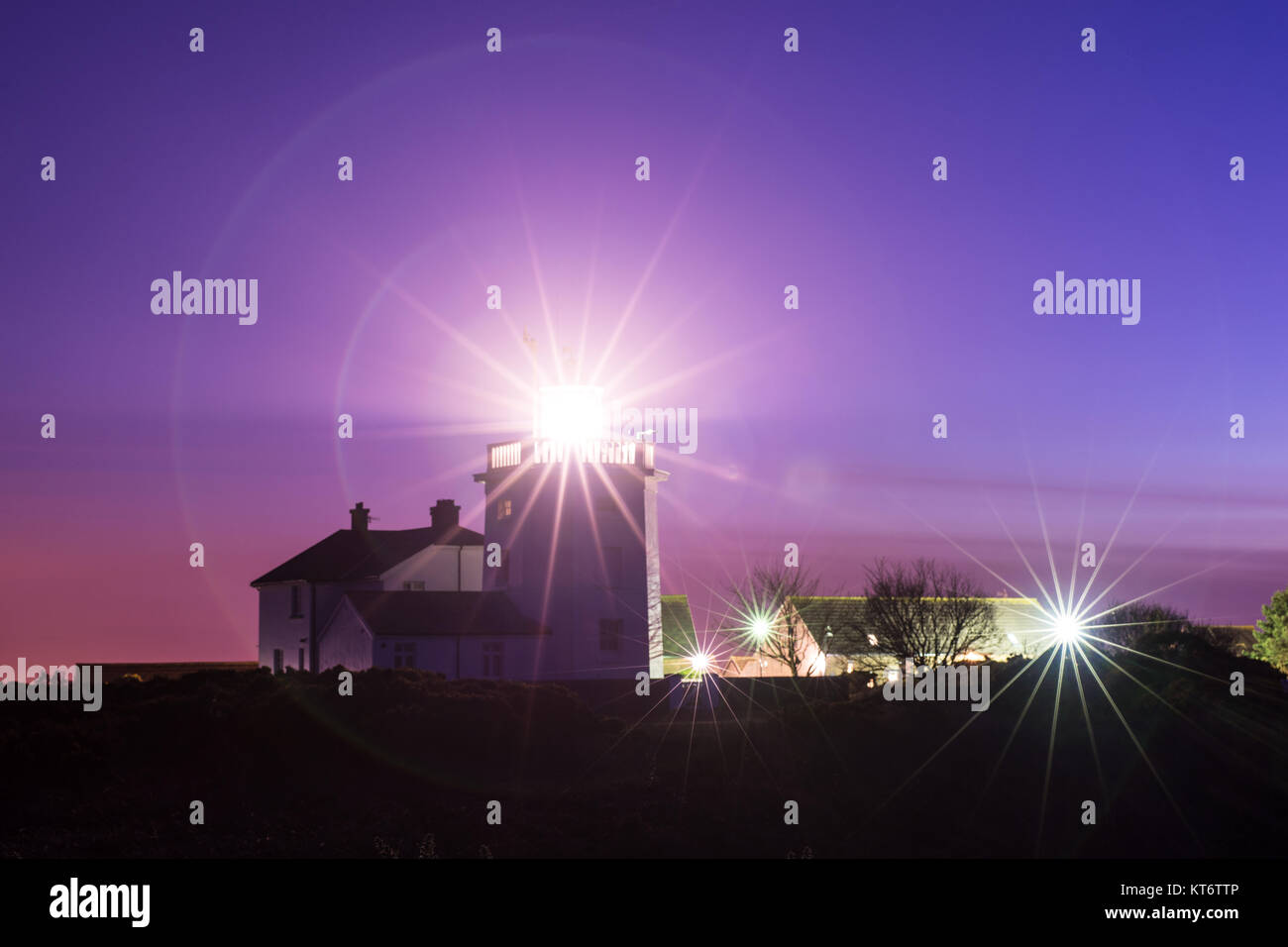 Cromer Lighthouse at night under the stars and Milky Way Stock Photo ...