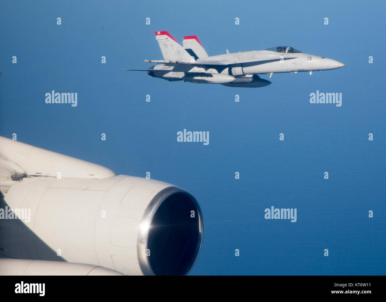 Civilian Aircraft Omega Tanker C-707 conducts an aerial refuel off the ...