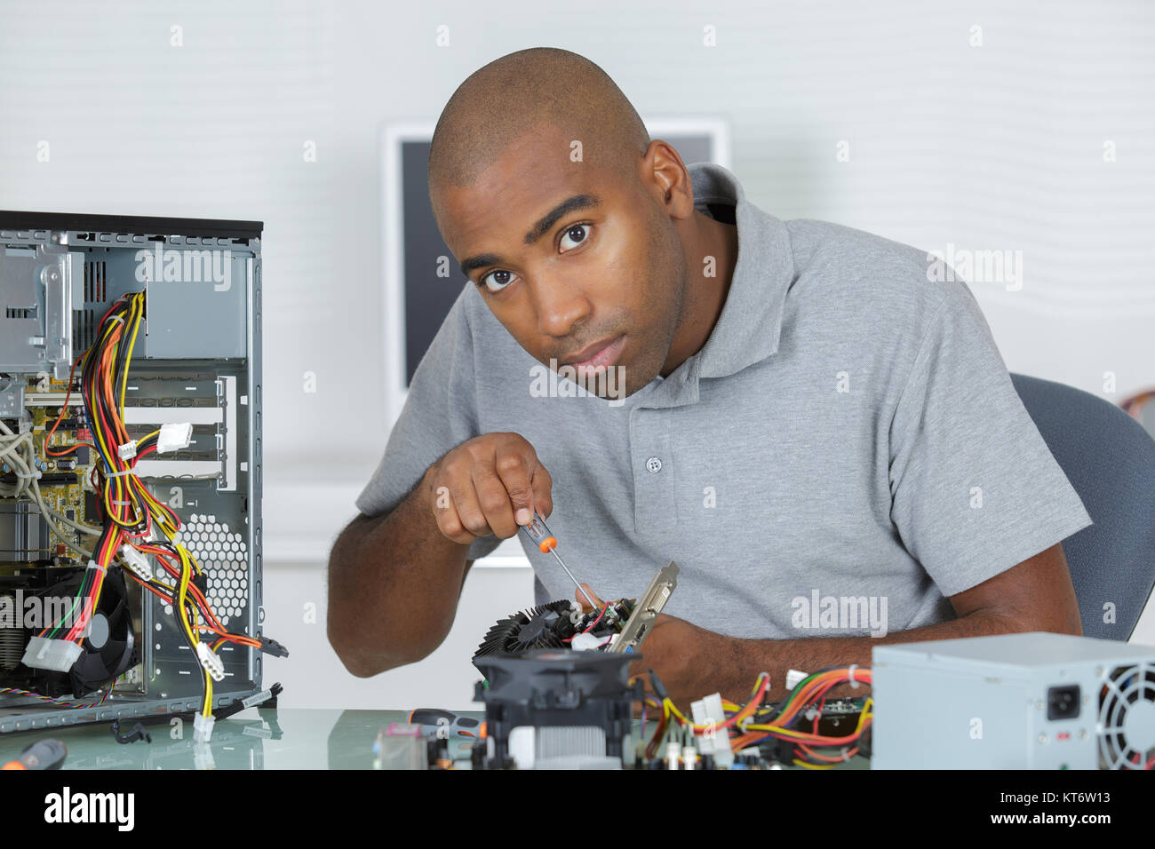 assembling the CPU Stock Photo - Alamy