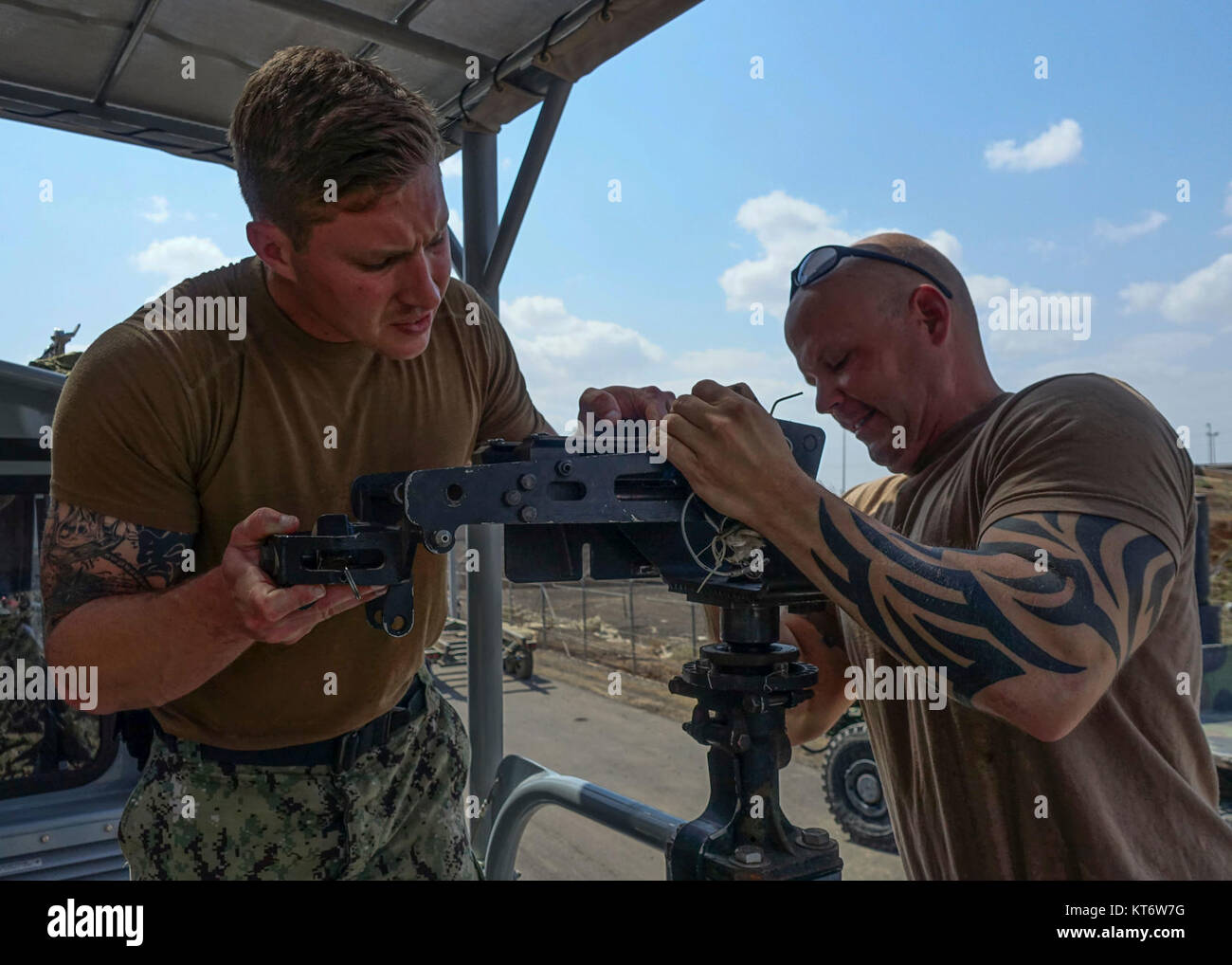 install a MK93 mount for a .50 cal crew serve weapon on a security ...