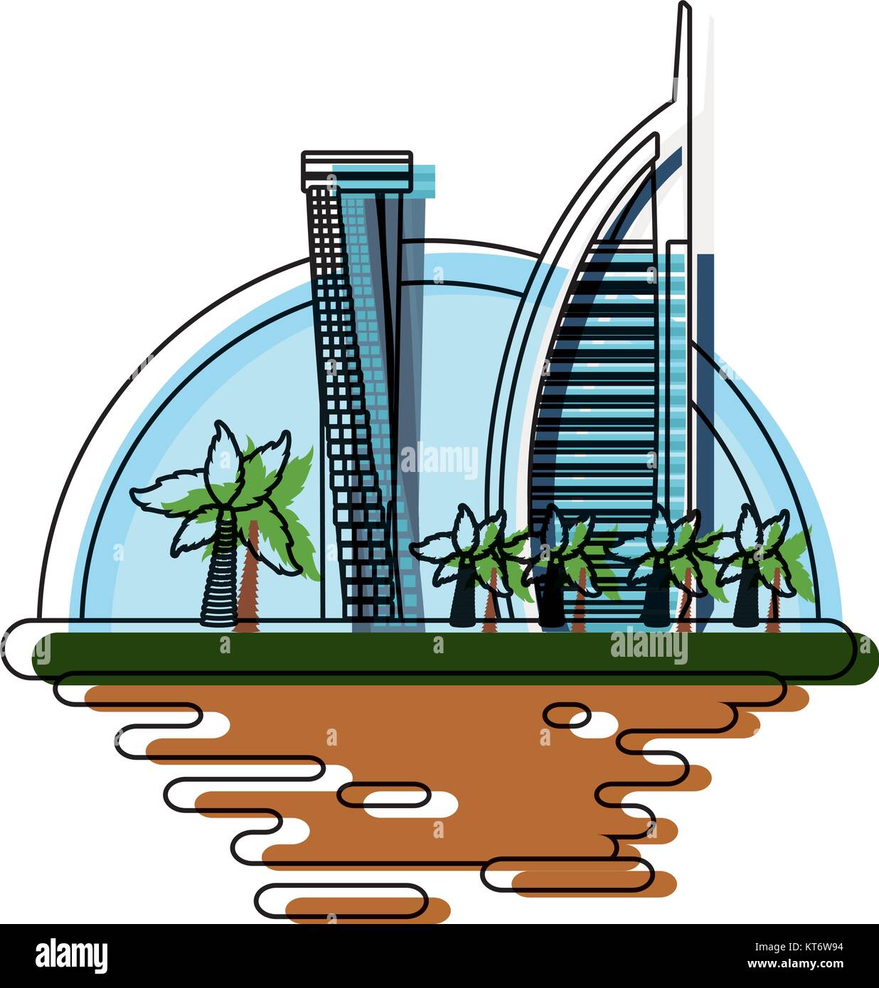 dubai cityscape cartoon Stock Vector Image & Art - Alamy