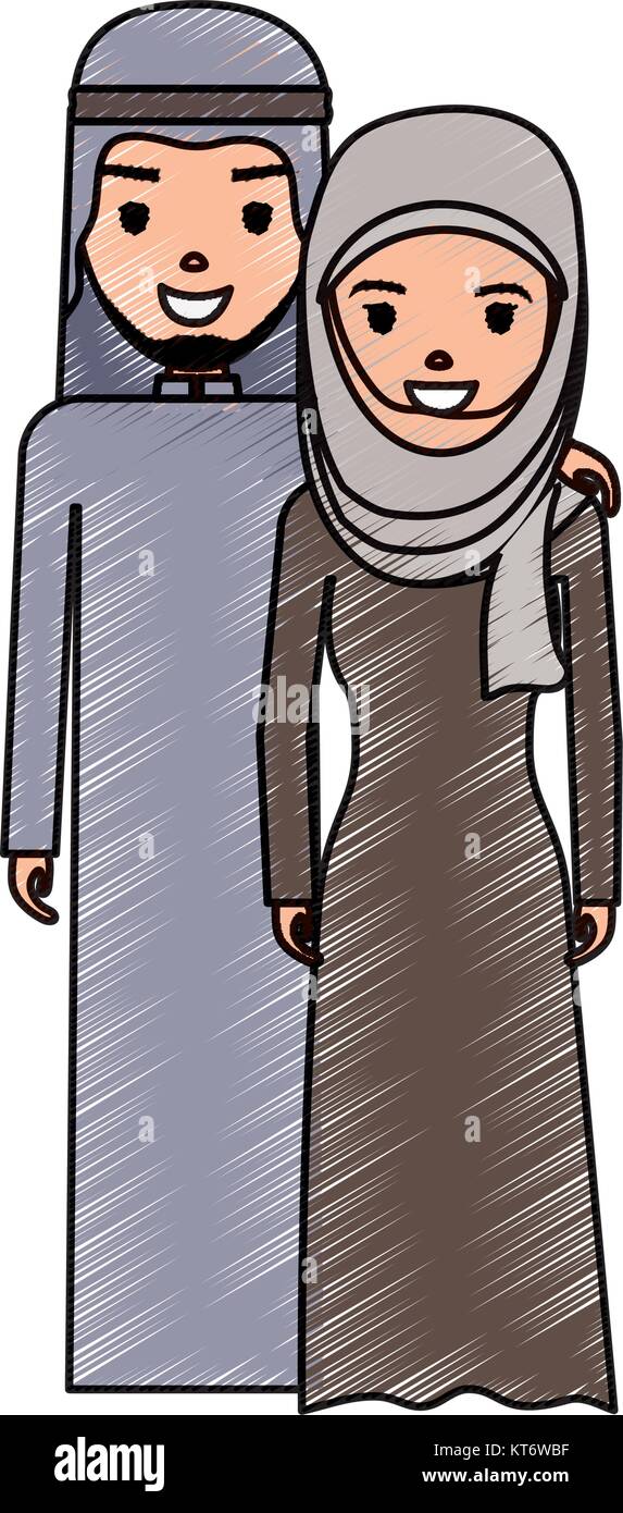Cute arab couple cartoon Stock Vector Image & Art - Alamy