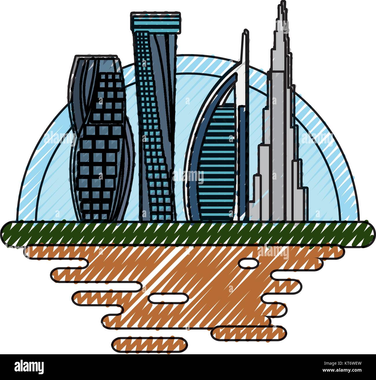 dubai cityscape cartoon Stock Vector Image & Art - Alamy