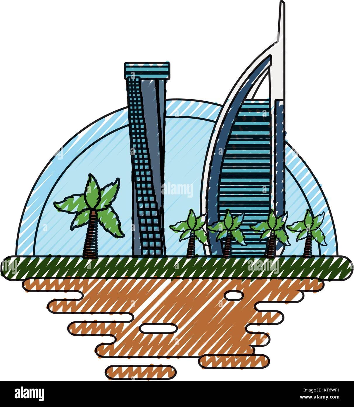 dubai cityscape cartoon Stock Vector Image & Art - Alamy